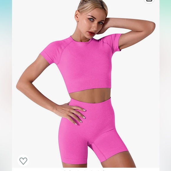 Amazon | Shorts | Womens Amazon Workout Set In Pink | Poshmark